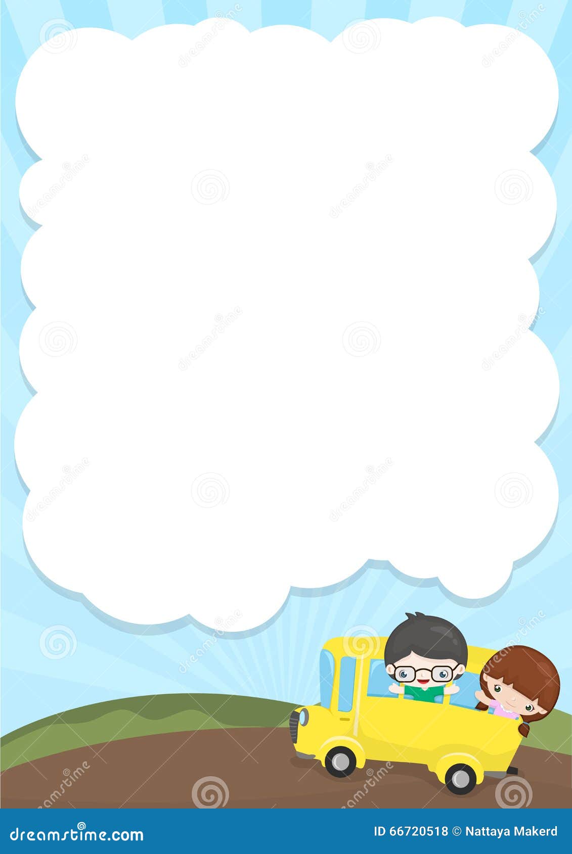 Vertical Frame with School and Kids Stock Vector - Illustration of ...