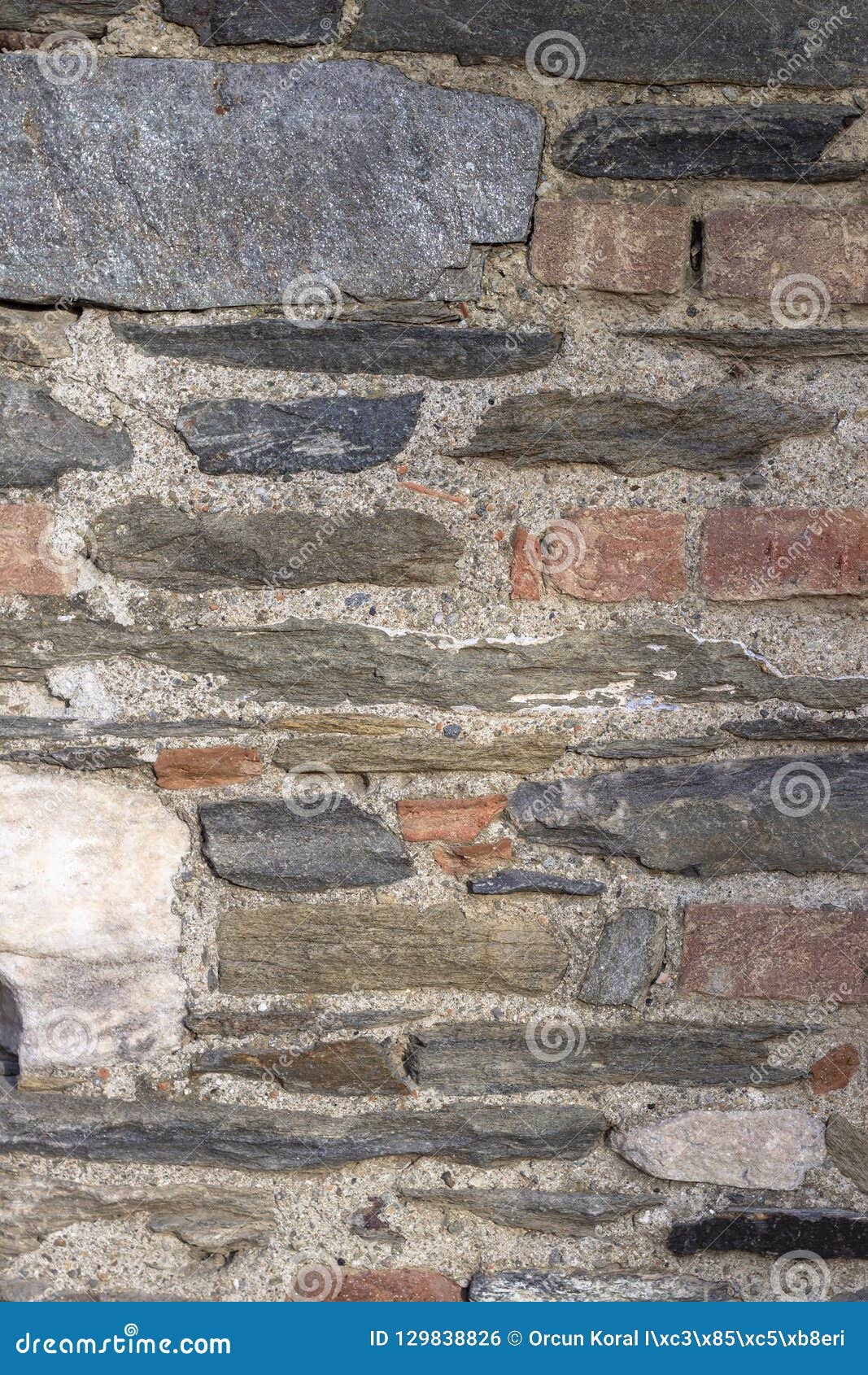 Vertical Framed of Masonry Colorful Stone Wall As Texture Sample Stock ...