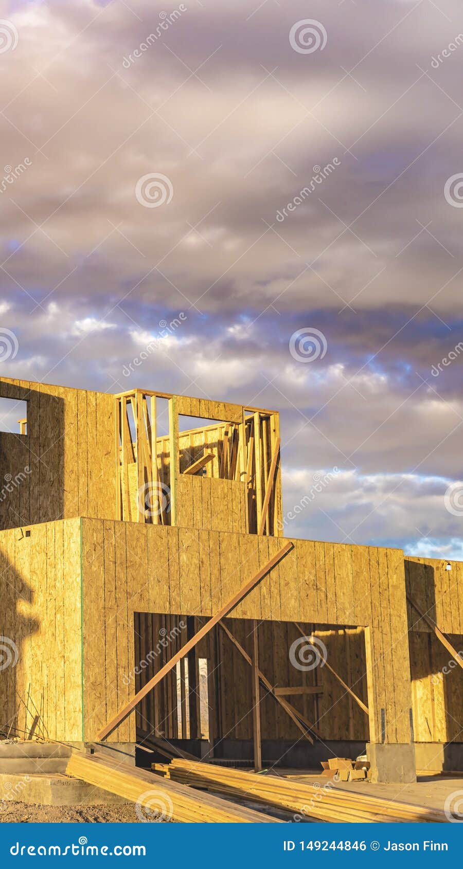 Vertical Framework of an Unfinished House with No Roof at a ...