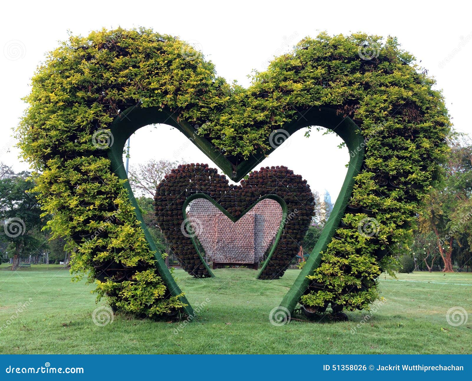 Vertical Garden in Heart Shape with White Space on Top Stock Photo ...