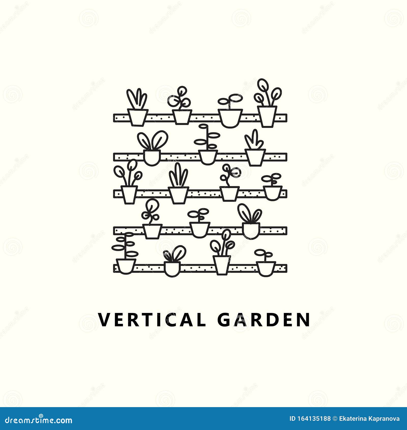 Vertical Garden Concept.Woman Grows Plants Cartoon Vector ...