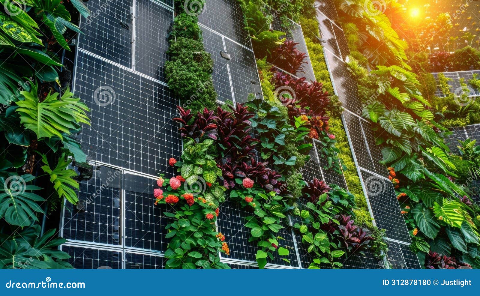 A Vertical Garden Wall Made of Modular Solar Panels Providing Both ...