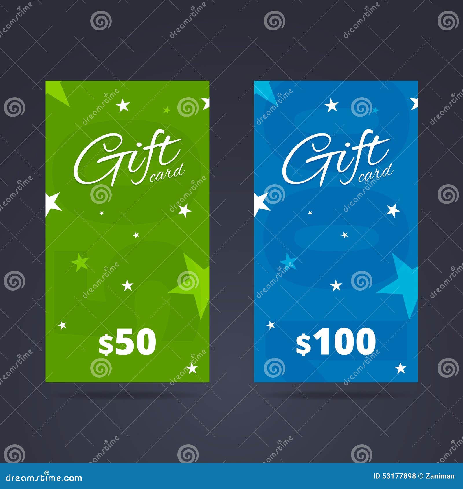 Vertical Gift Card Template with Calligraphic Font Stock Vector ...