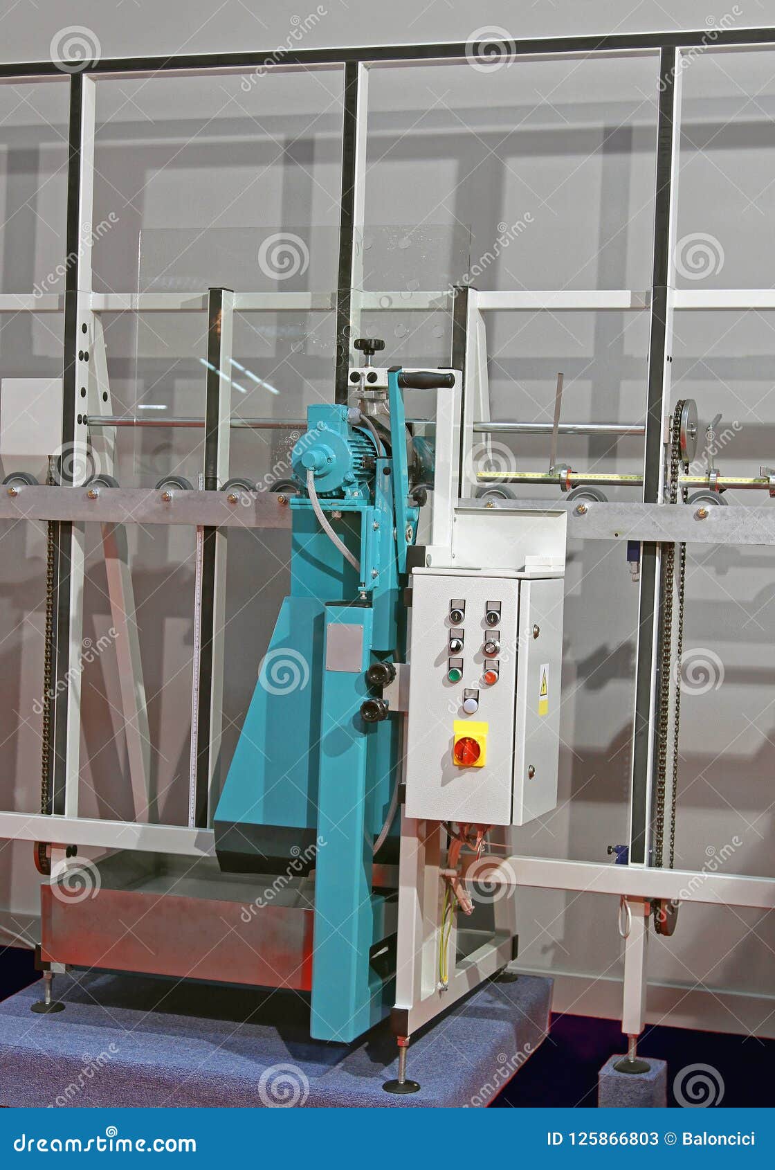 Vertical Glass Working Machine Stock Image - Image of production ...