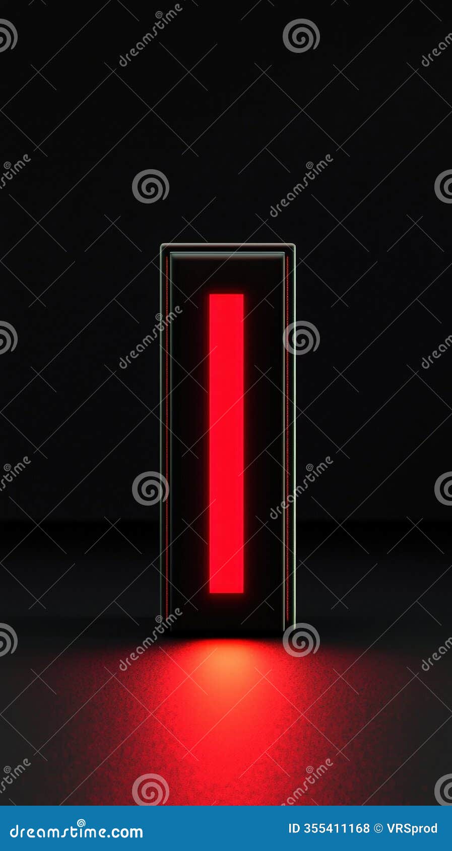 Vertical Glowing Red Light Bar in Dark Setting Stock Photo - Image of ...