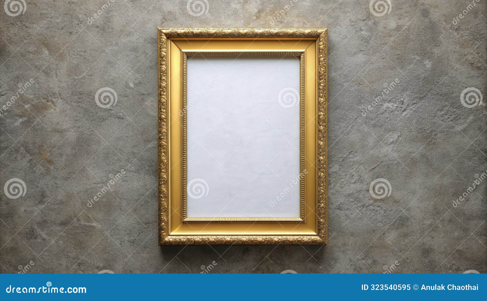 Vertical Gold Picture Frame on Wall Frame Mockup AI-Generated Content ...