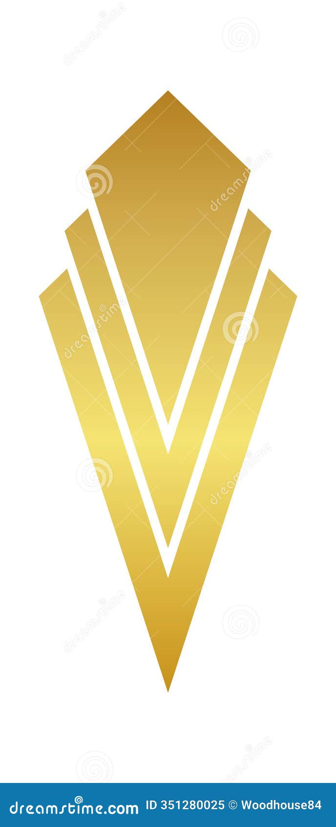 Vertical Golden Divider Art Deco Stock Vector - Illustration of ...