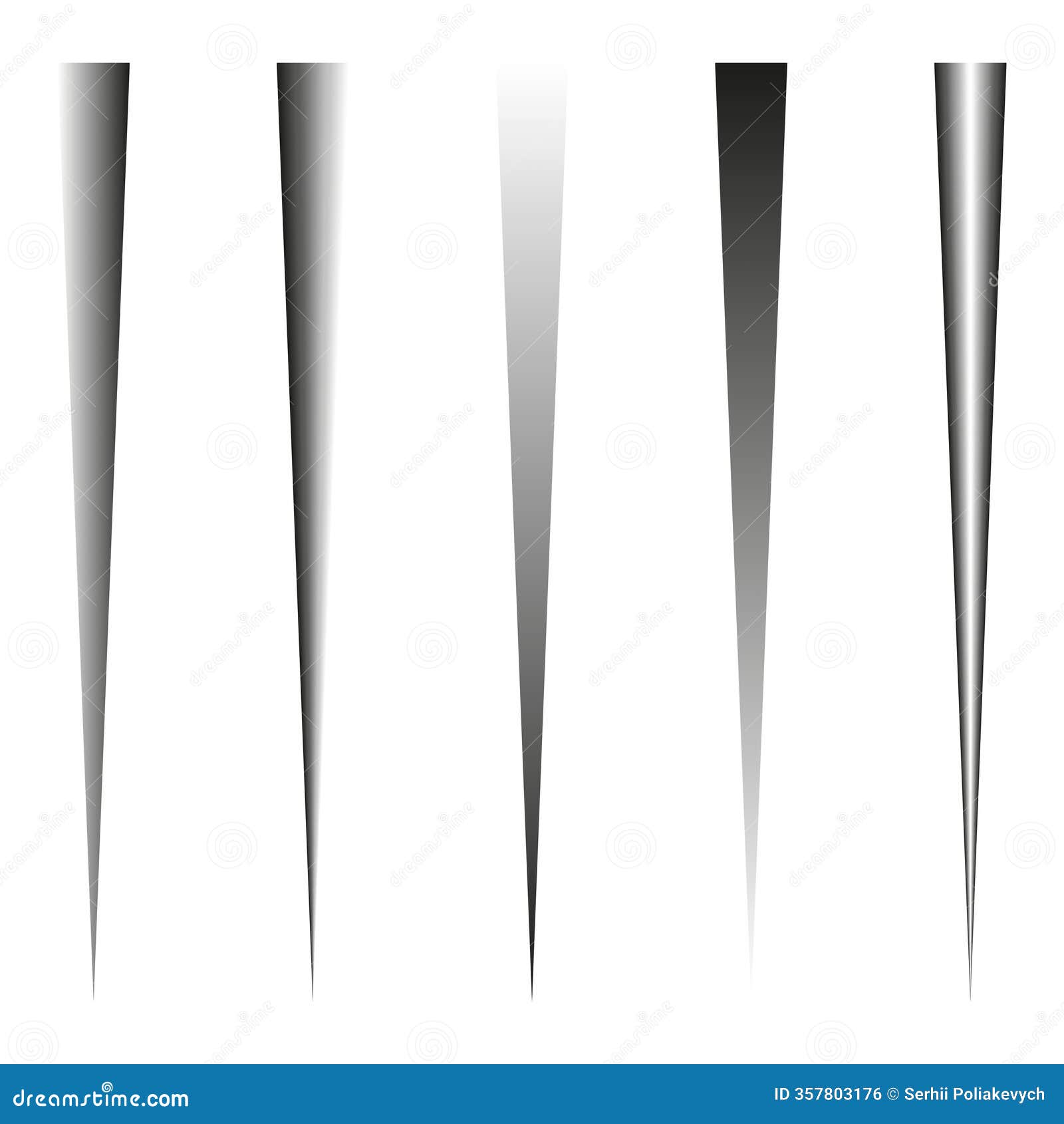 Vertical Gradient Shapes. Smooth Tonal Columns. Vector Shading Design ...