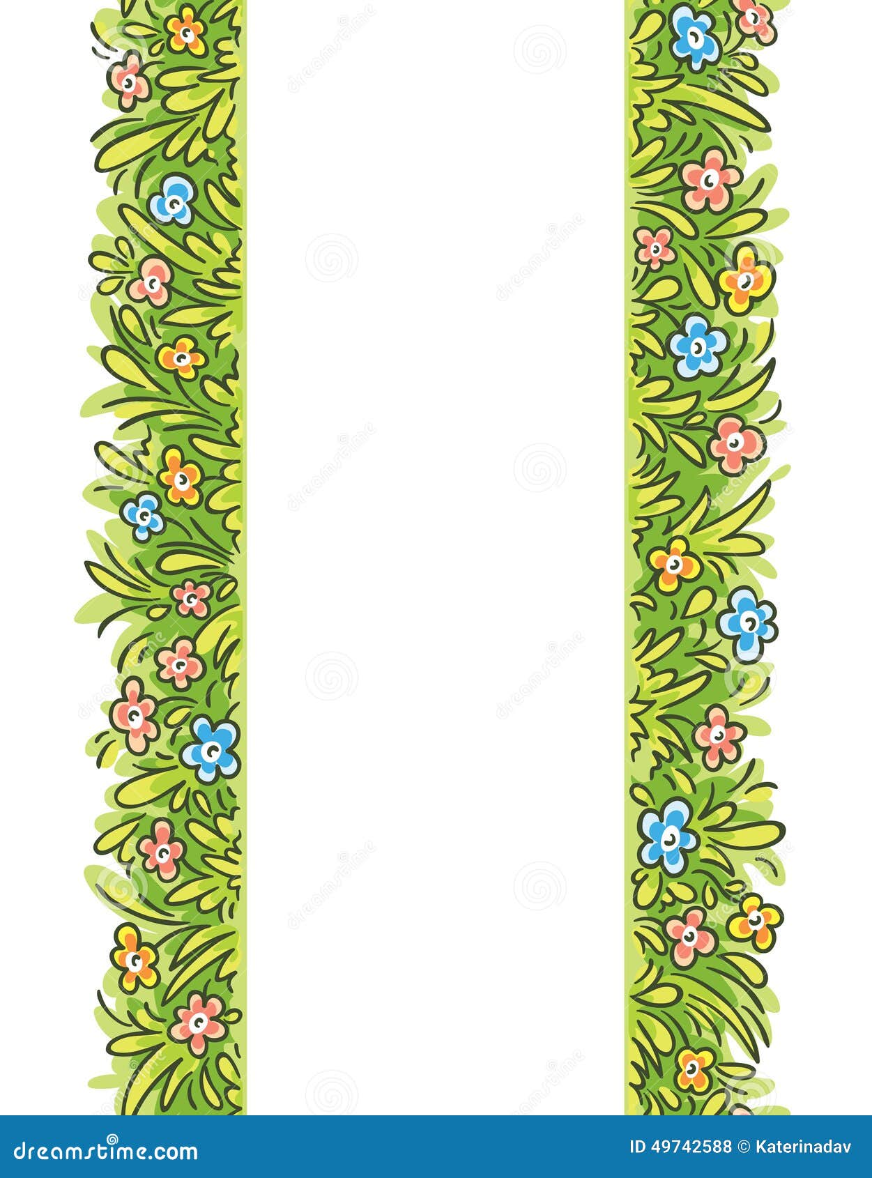 Vertical Grass Borders, Frame Stock Vector - Illustration of ...