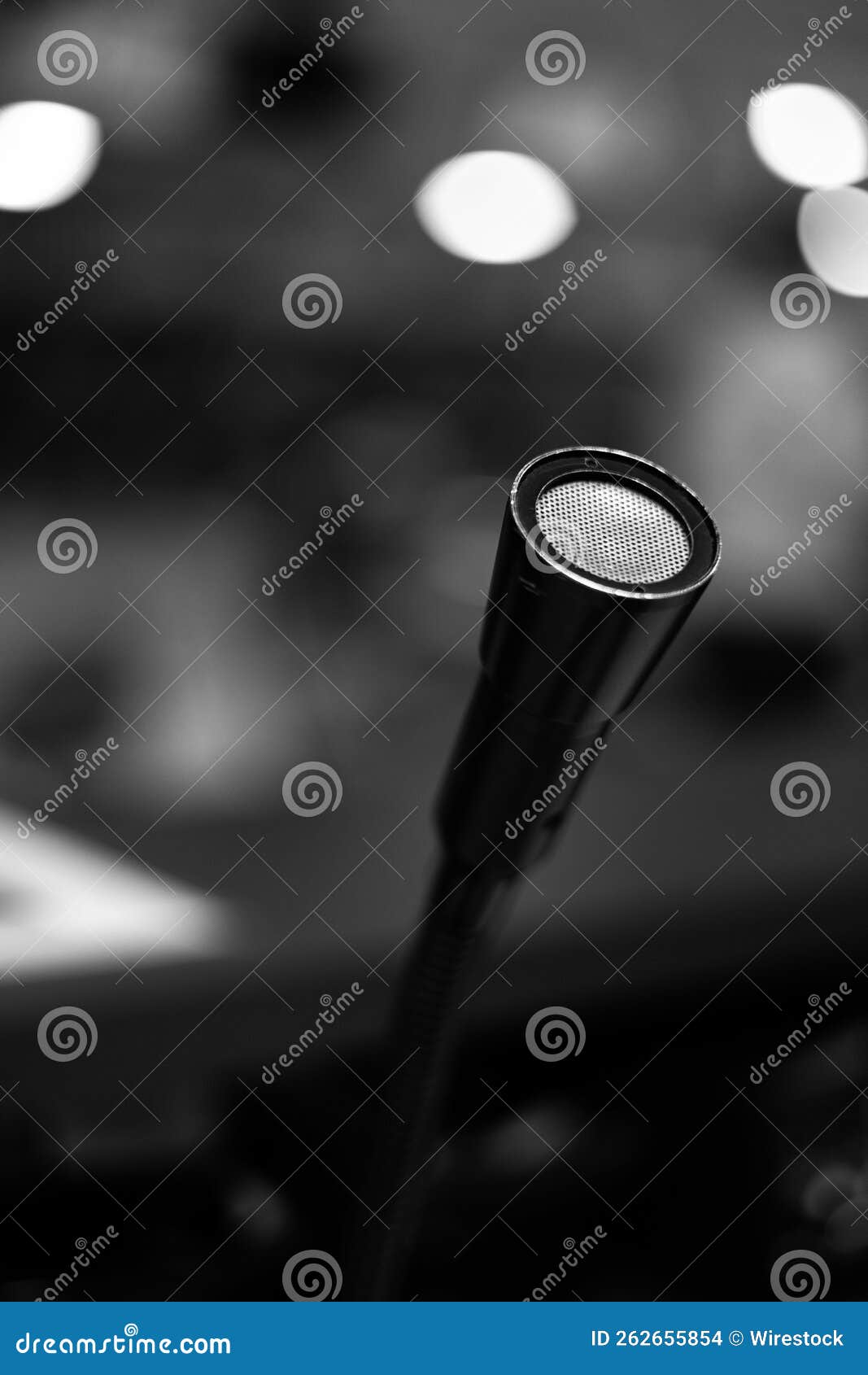 Vertical Grayscale of a Microphone Stock Photo - Image of media, music ...