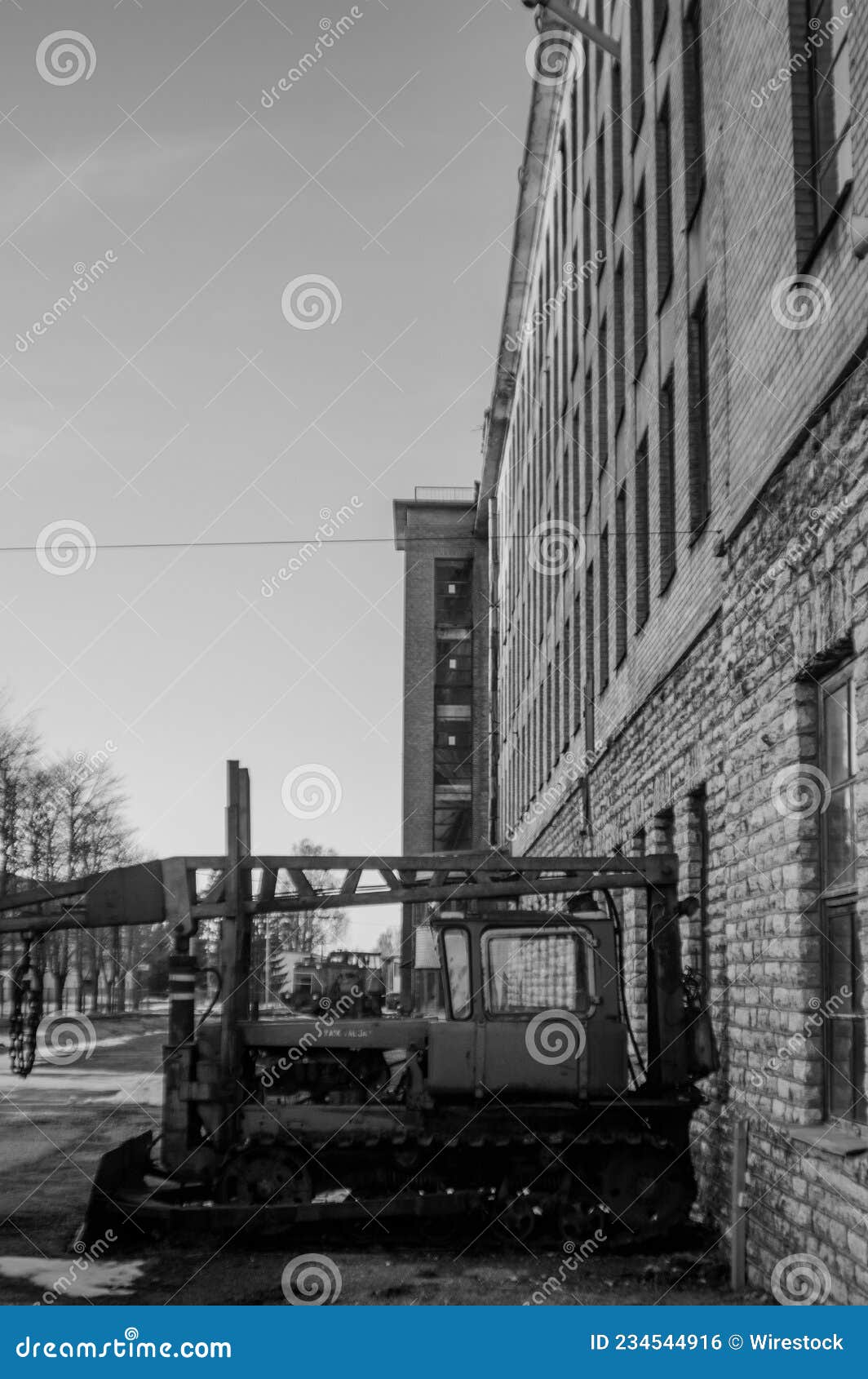 Vertical Grayscale Shot of a Building with Brick Walls Stock Photo ...