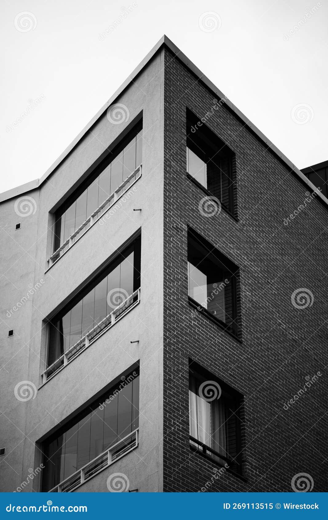 Vertical Grayscale Shot of a Modern Building. Editorial Image - Image ...