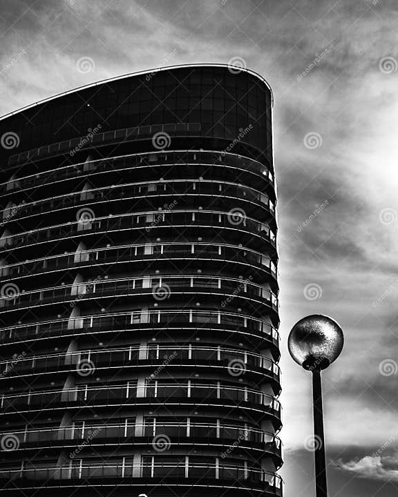 Vertical Grayscale Shot of a Skyscraper Editorial Image - Image of ...