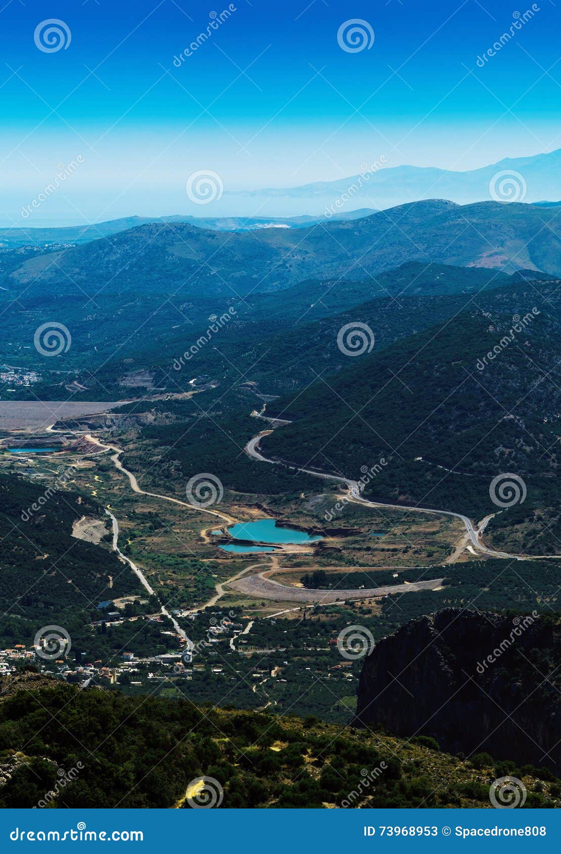 Vertical Greece Crete Dramatic Valley Landscape Background Backd Stock ...