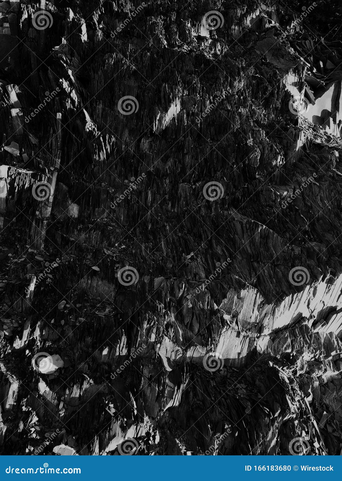 Vertical Grey Scale Shot Beautiful Layers of Old Rocks Stock Photo ...