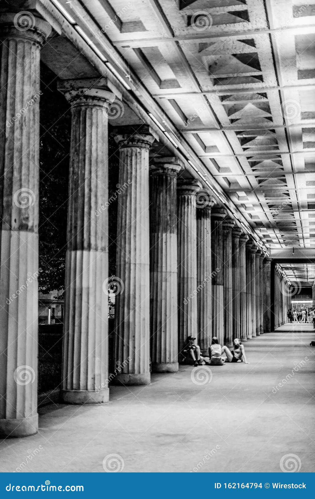Vertical Greyscale Shot Made from the Inside of the Brandenburg Gate in ...