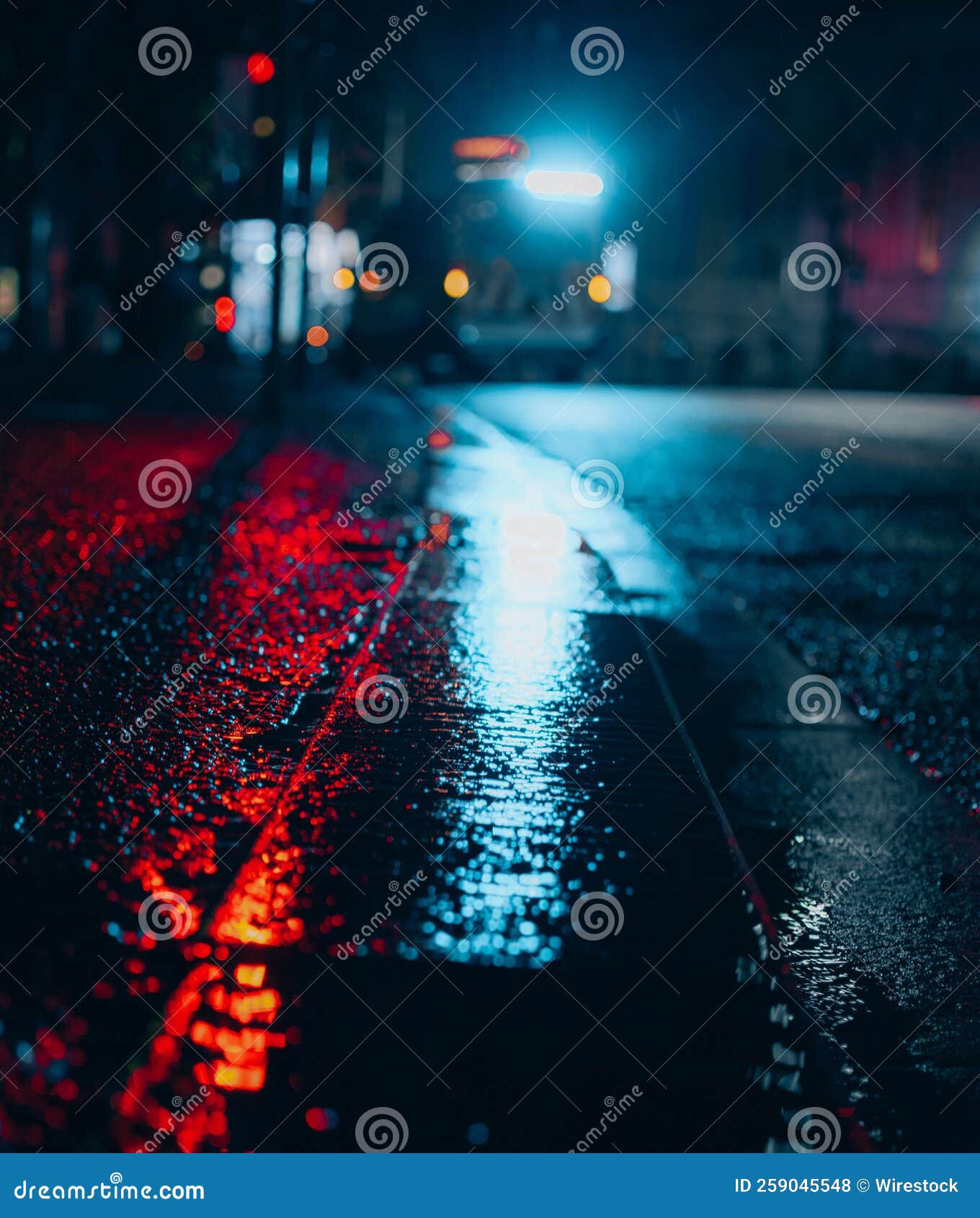 Vertical Ground-level Shot of a City at Night Stock Photo - Image of ...