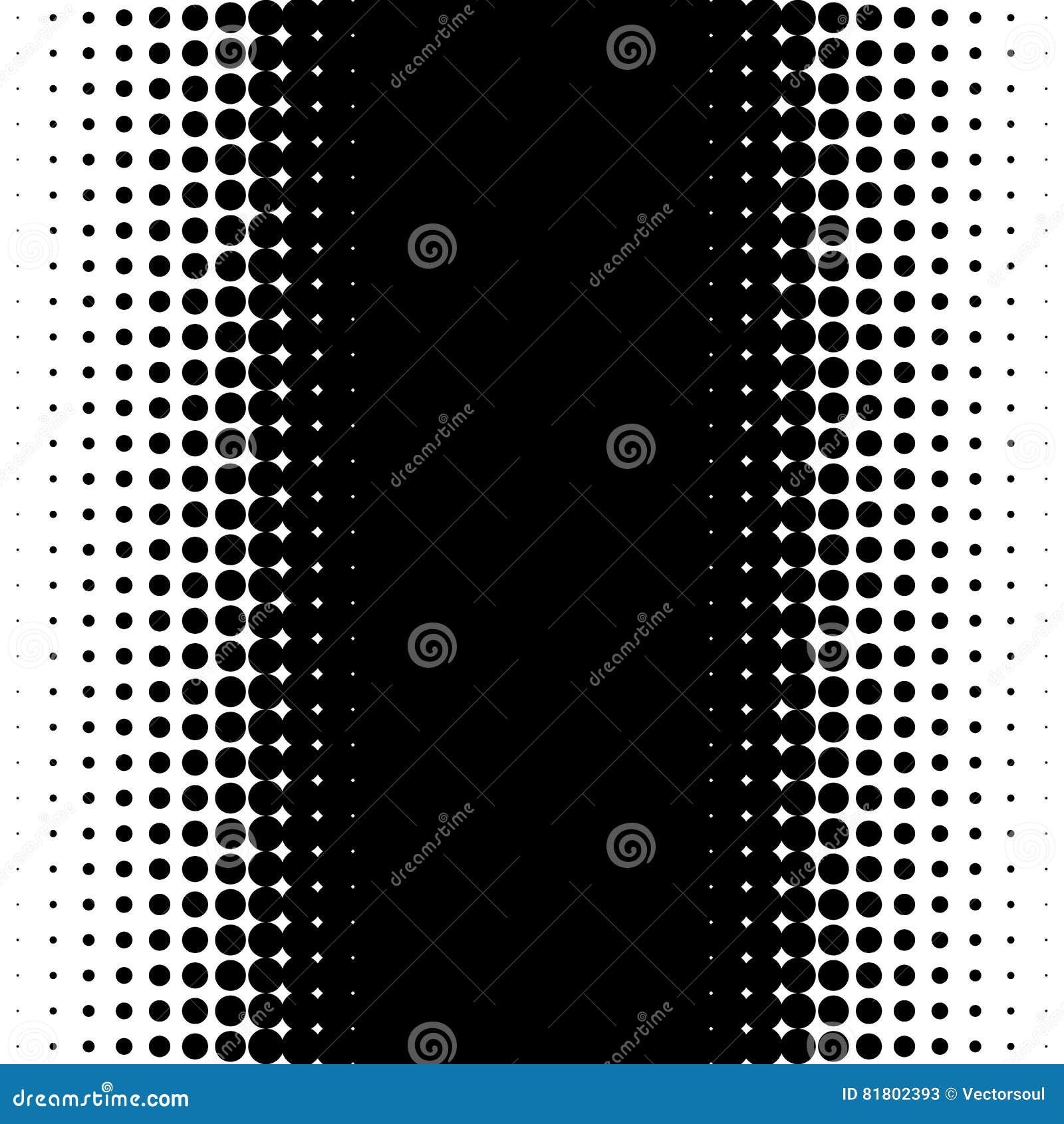 Vertical Half Tone Pattern with Dots - Monochrome Halftone Texture ...