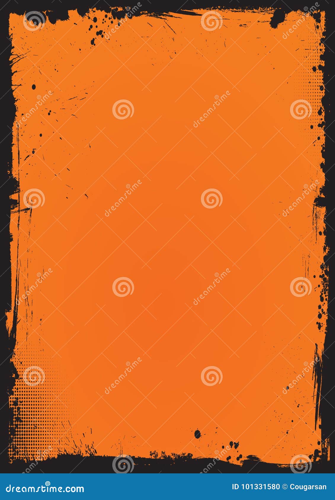 Vertical Halloween Background with Grunge Border Stock Vector ...