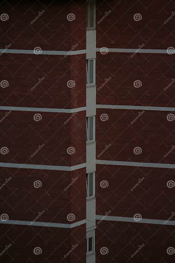 Vertical High-angle of Brown and White Cladding Brick Apartment Blocks ...