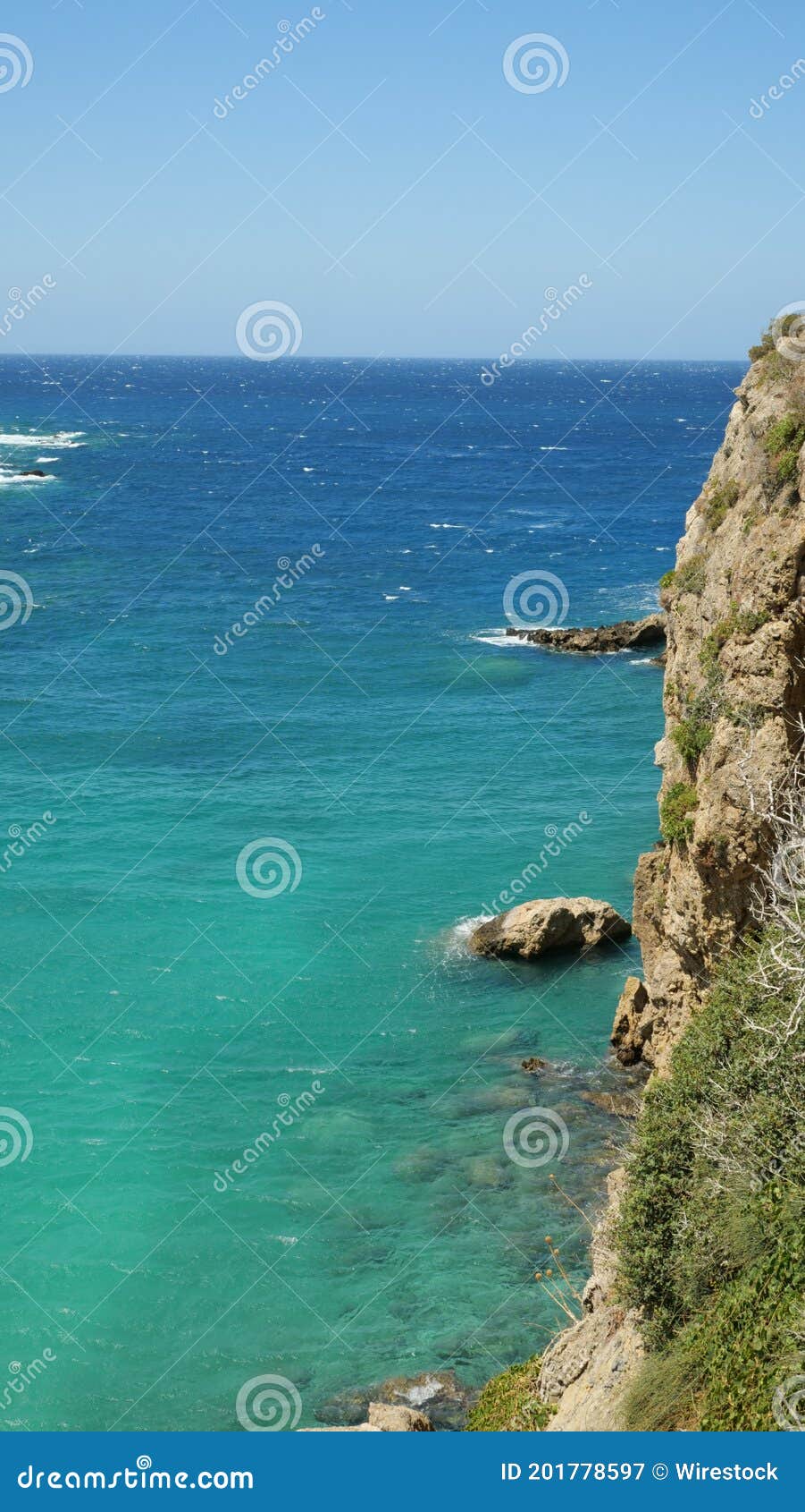 Vertical High Angle Shot of a Beautiful Beach in Crete, Greece Captured ...