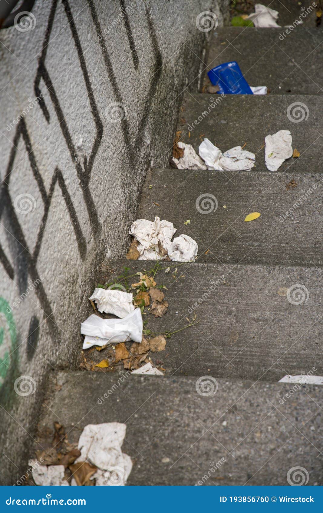 Vertical High Angle Shot of Rubbish on the Stairs Stock Photo - Image ...