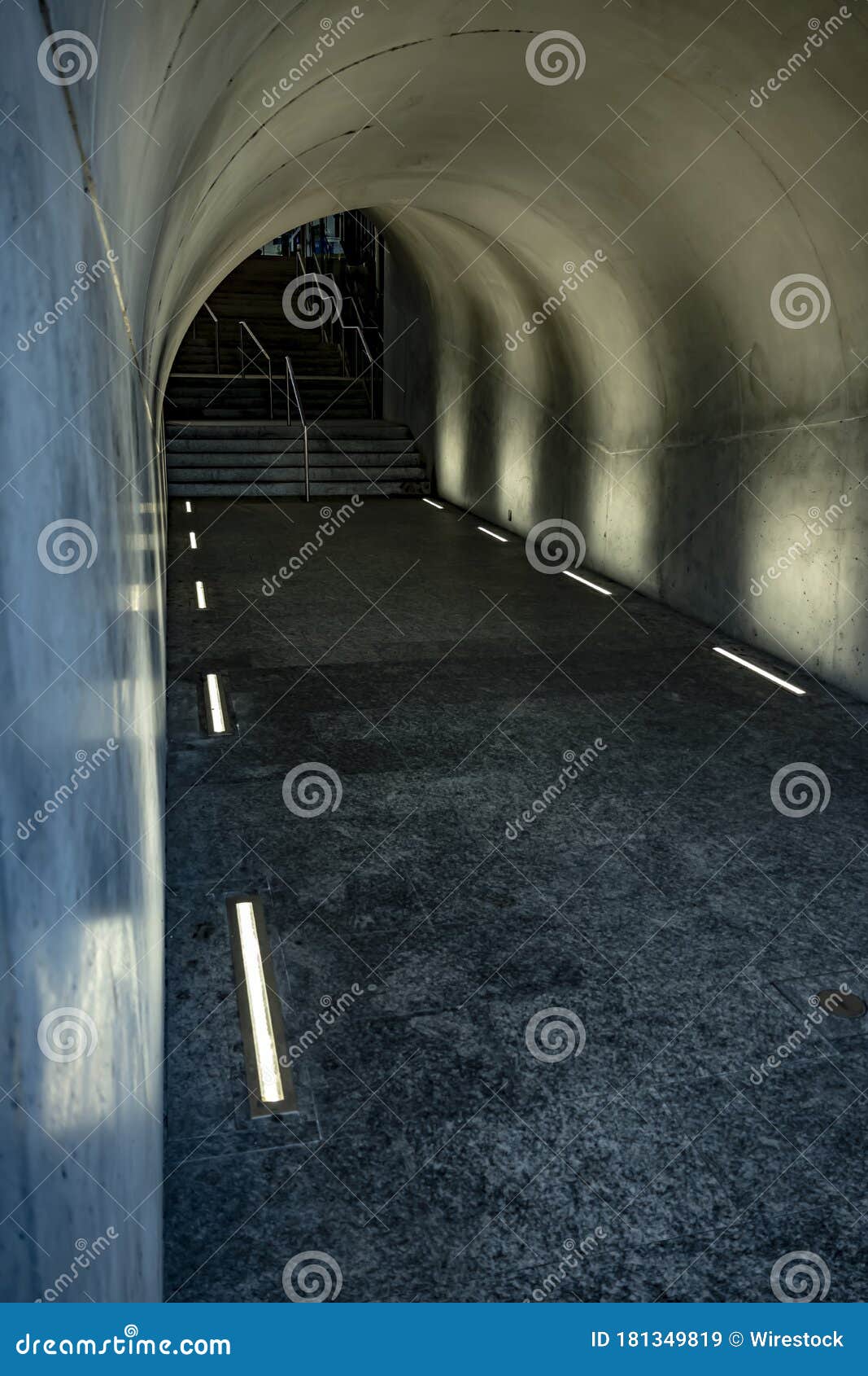 Vertical High Angle Shot of an Underground Pathway Decorated with White ...