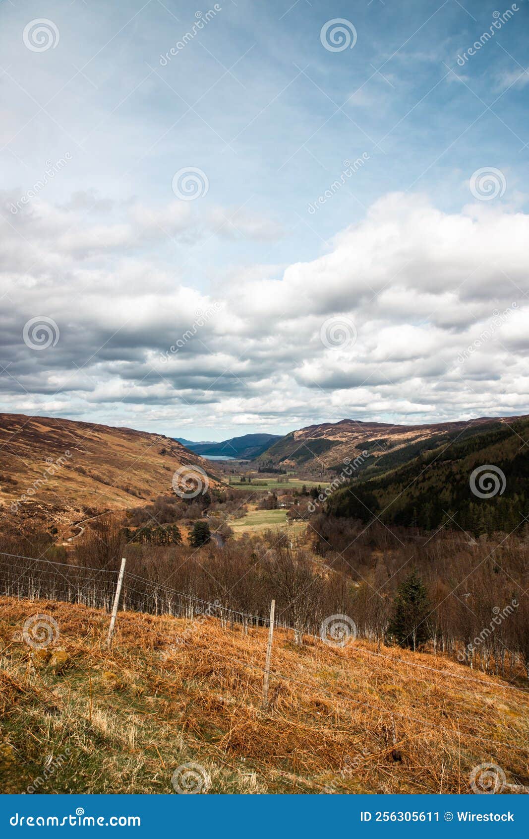 Vertical High Angle View of a Valley in Scottish Highlands Stock Image ...