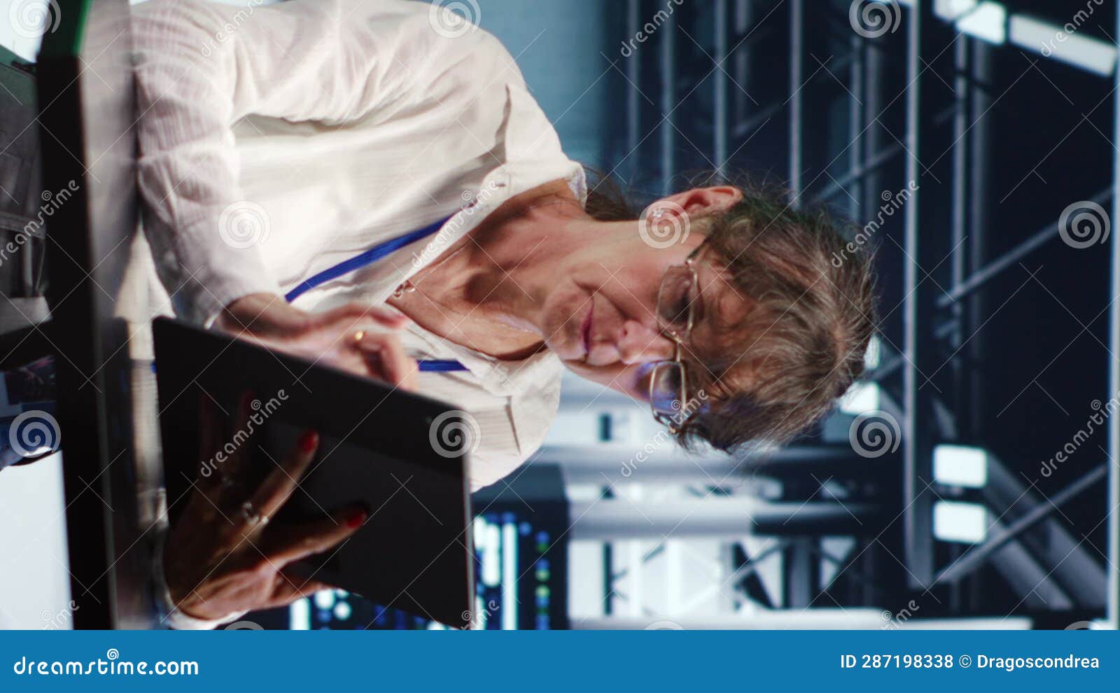 Vertical High Tech Headquarters with AI Servers Stock Footage - Video ...