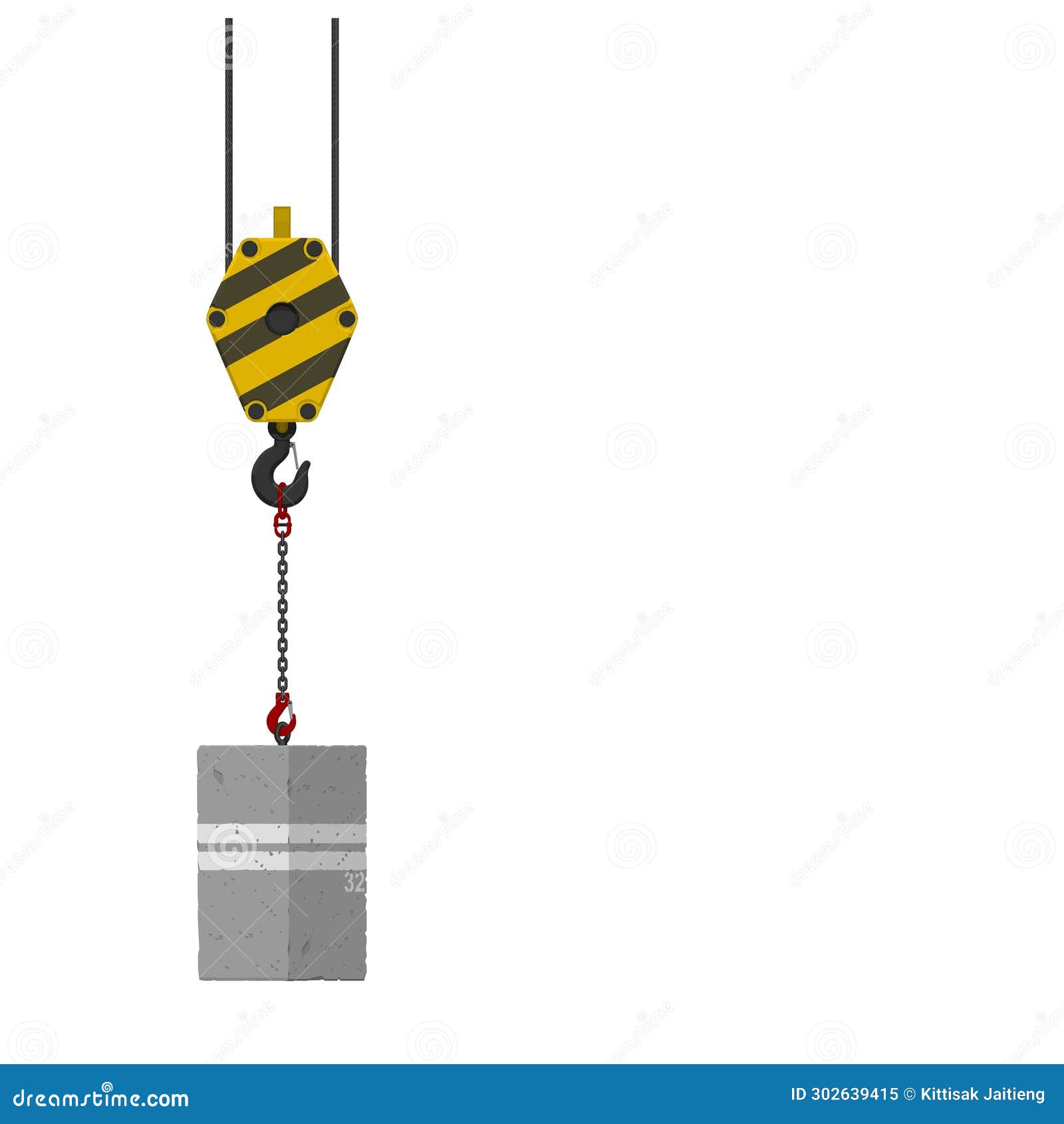 The Vertical Hitch Of Chain Sling On White Background Cartoon Vector ...