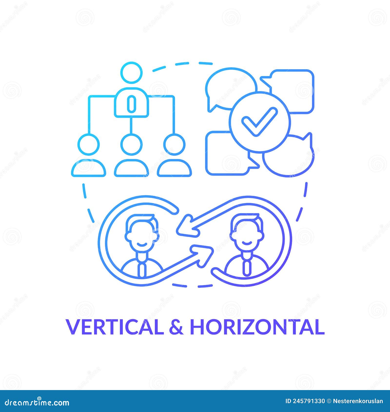 Vertical and Horizontal Blue Gradient Concept Icon Stock Vector ...
