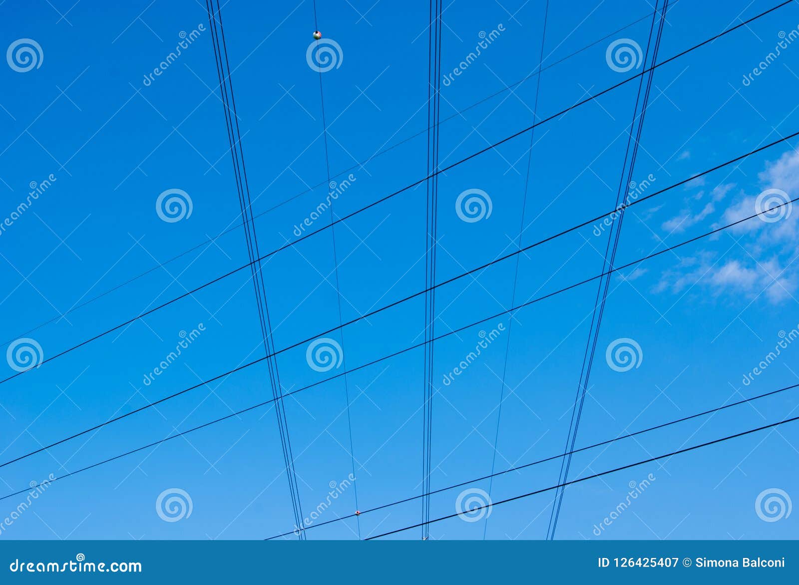 Vertical and Horizontal Electric Cables Stock Image - Image of metal ...