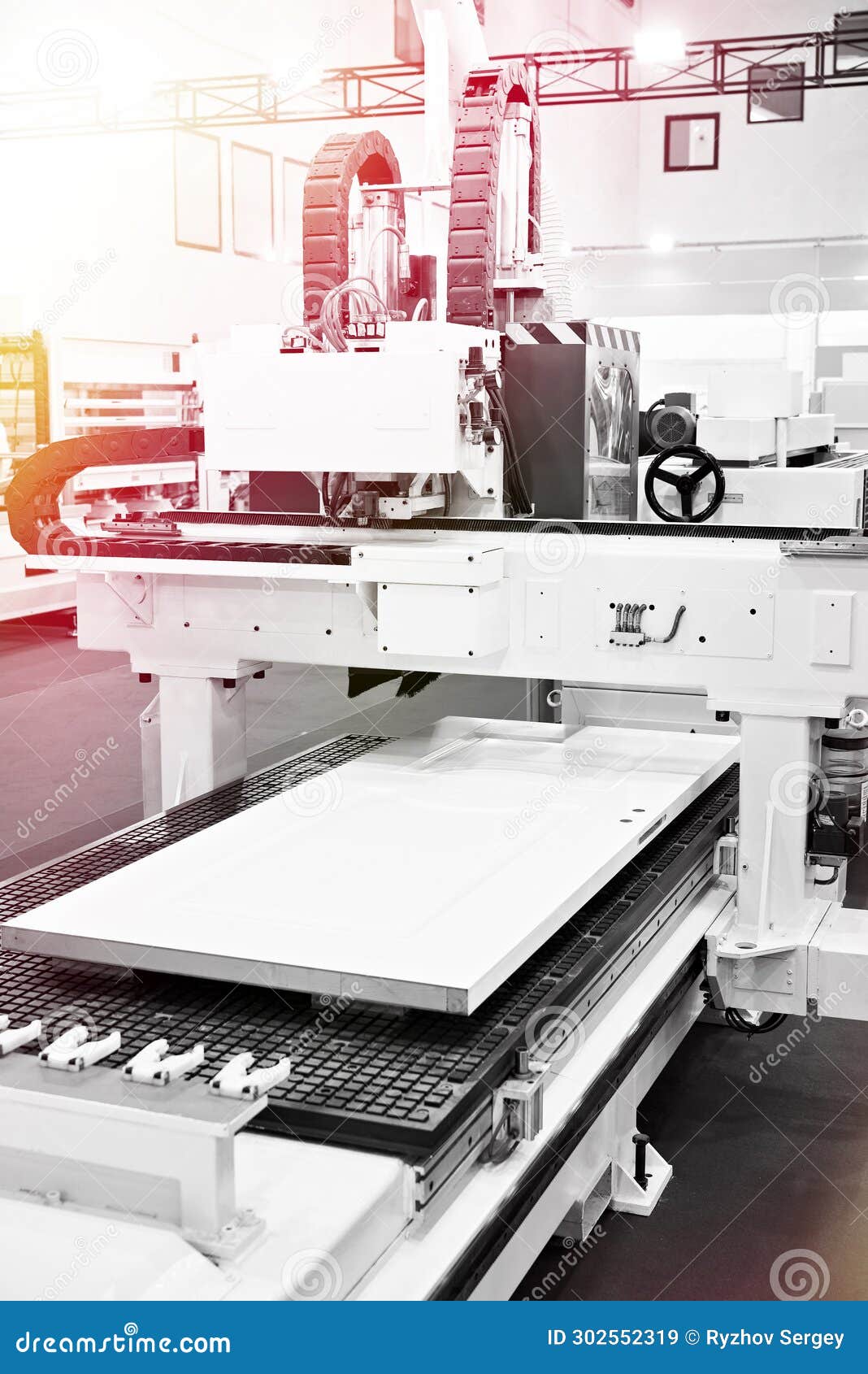 Milled CNC Door Processing Machine Stock Image - Image of technology ...