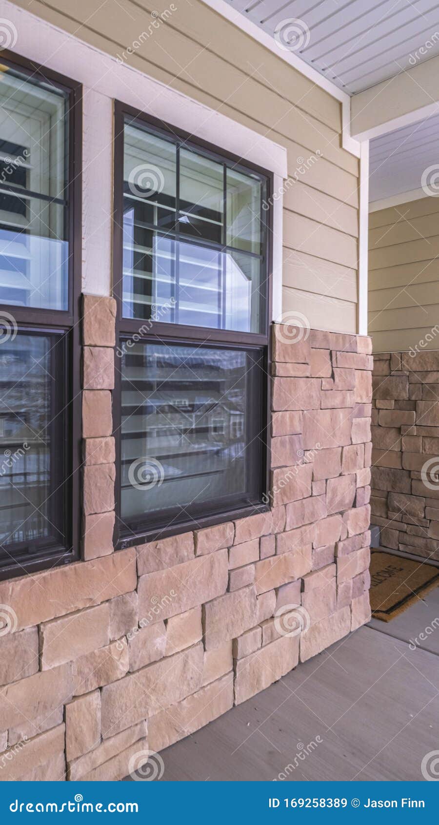 Vertical House Windows With Internal Louvers Day Light Royalty-Free ...