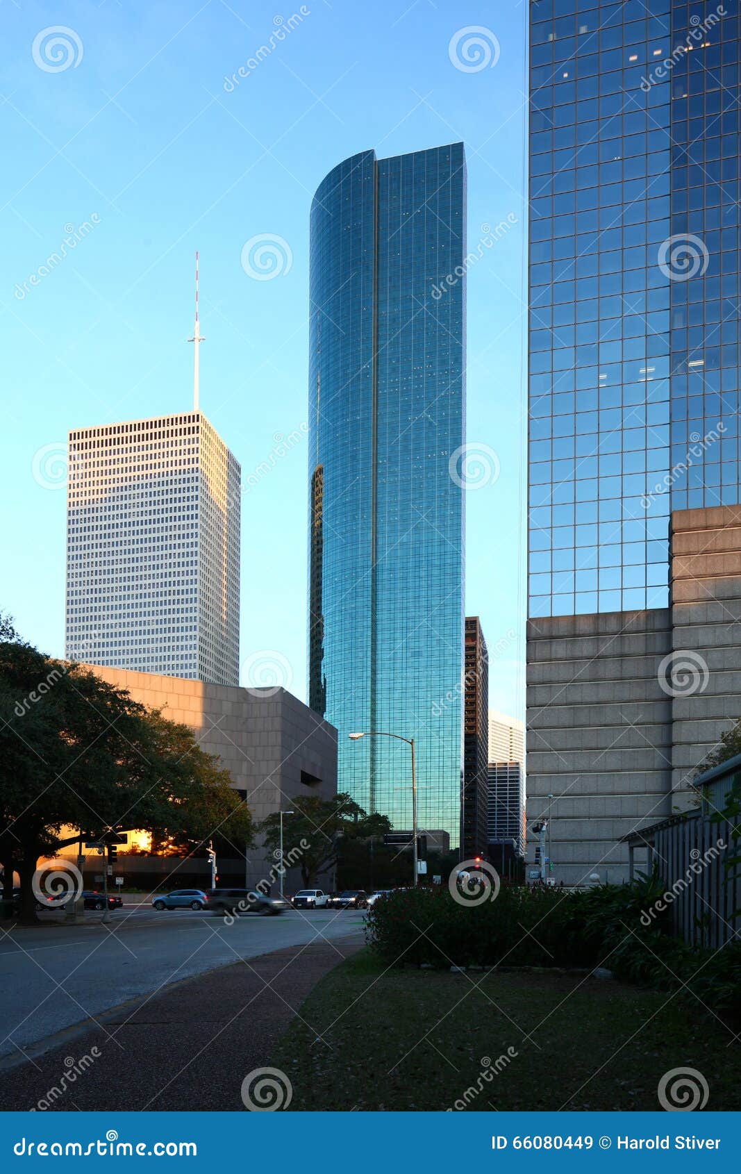 Vertical of a Houston Street Scene Stock Image - Image of memorial ...