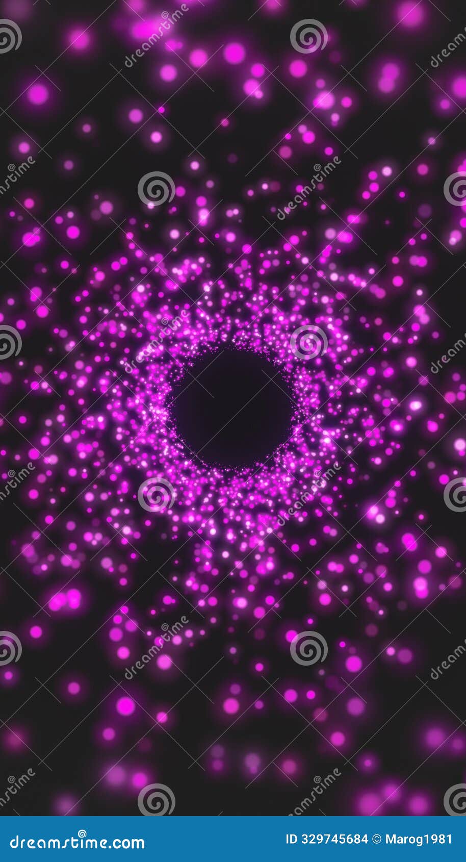 Vertical Illustation of Pink Particles in a Tunnel Stock Illustration ...