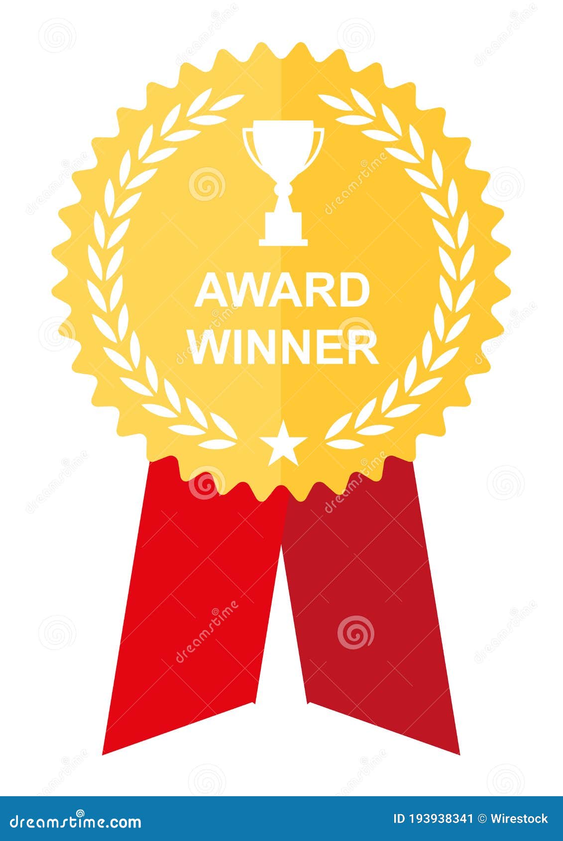 Vertical Illustration of the Award Winner Reward Isolated on a White ...