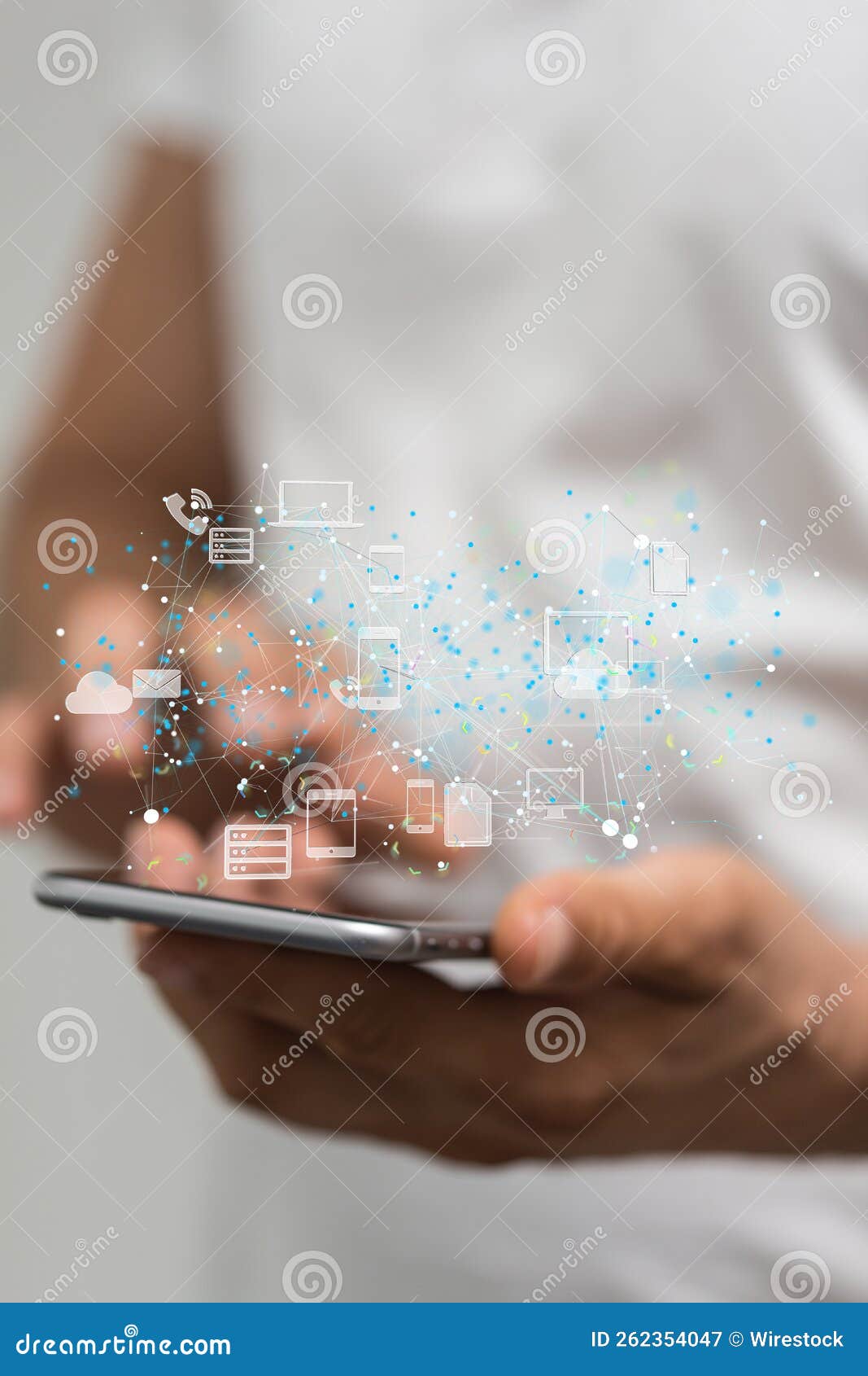 Vertical Illustration of the Internet Data Infrastructure Concept Near ...