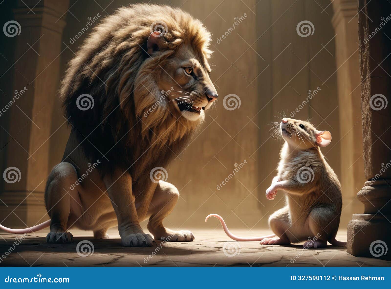 Vertical Illustration of a Mouse on Its Knees, Begging for Mercy Stock ...