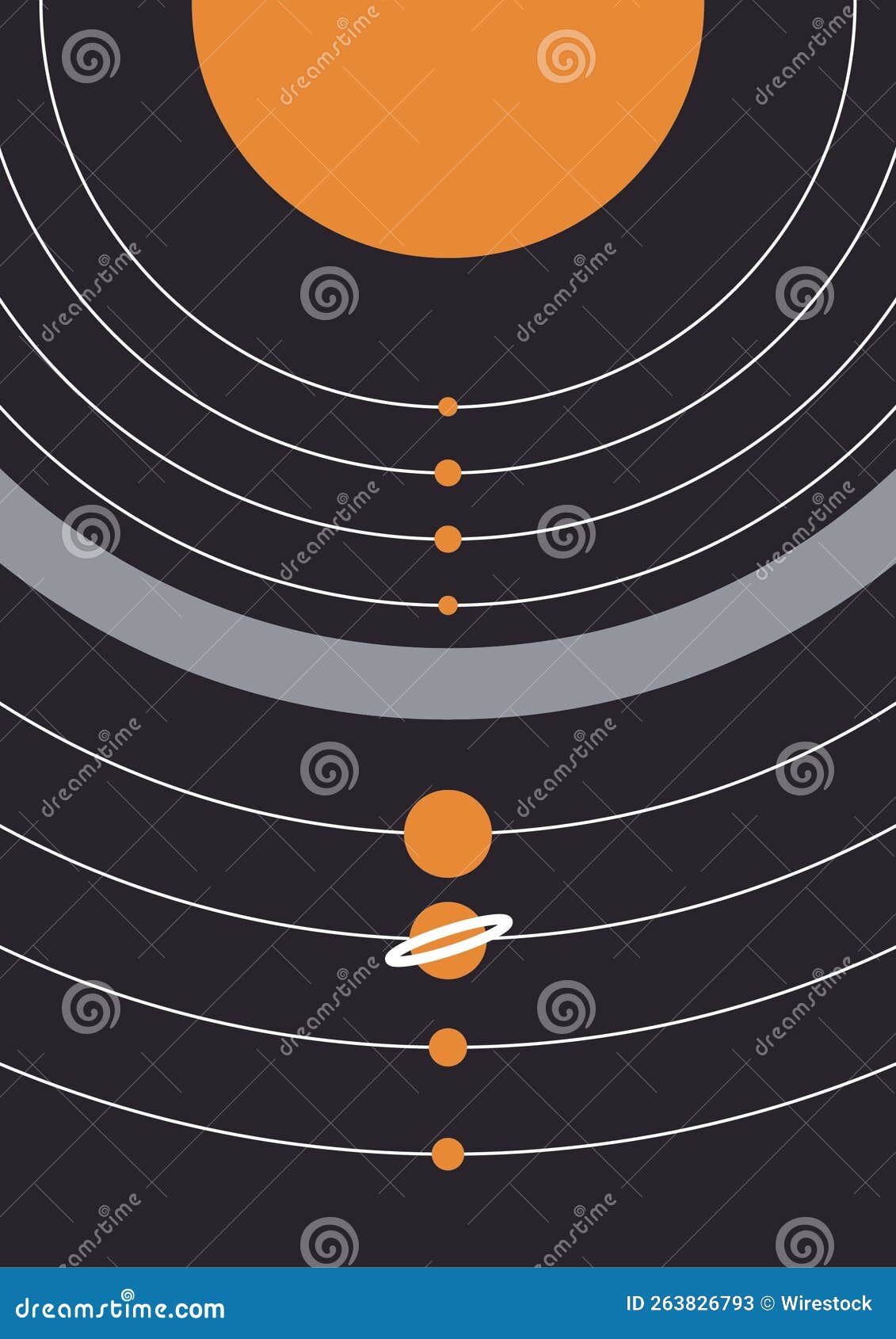 Vertical Illustration of the Solar System Planets Stock Illustration ...
