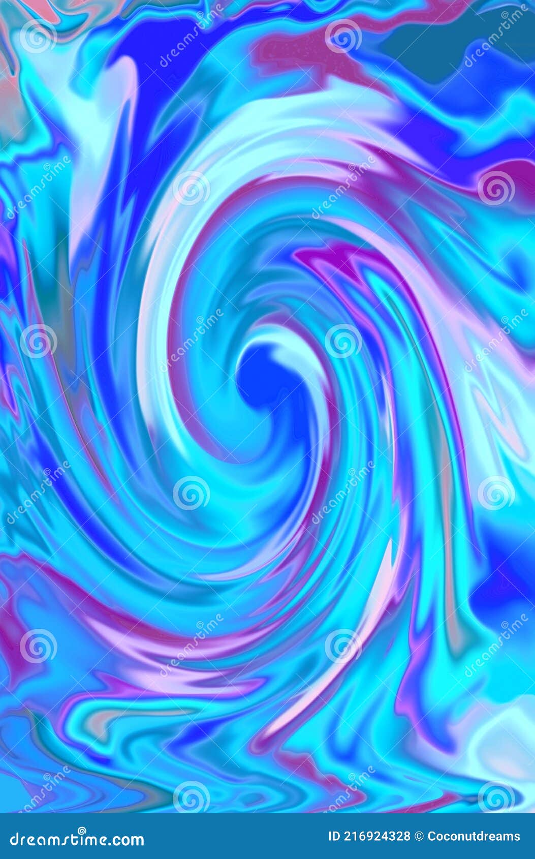 Vertical Image of Abstract Swirl Illustration in Gradient Arctic Blue ...