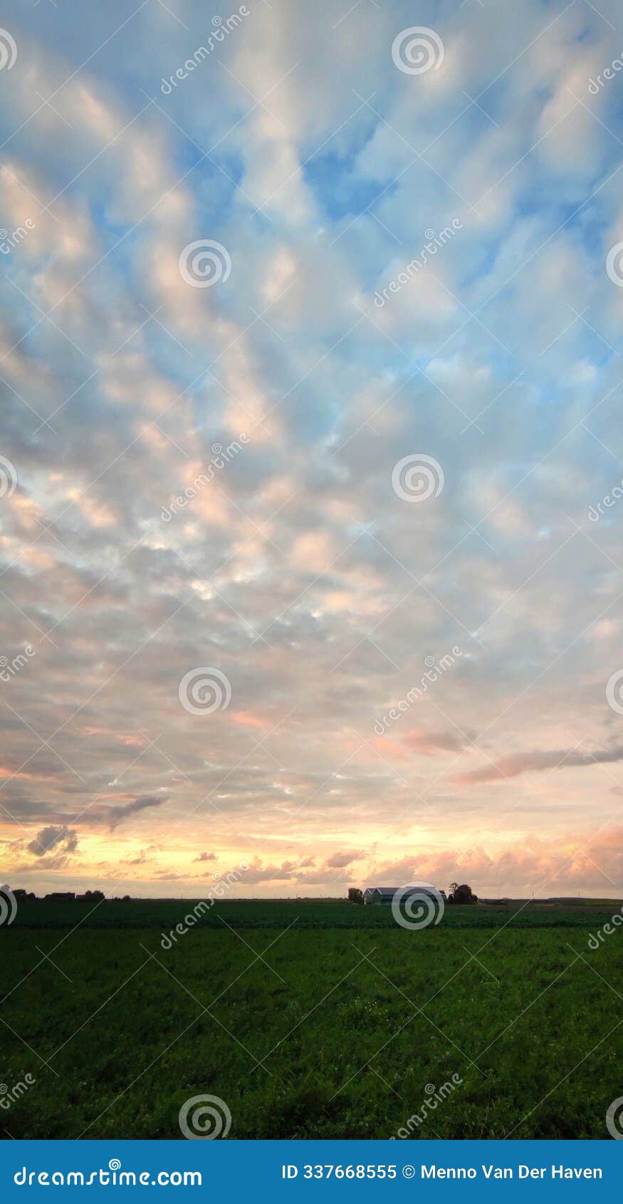 Vertical Image of Beautiful Altocumulus Clouds Over the Plains at ...