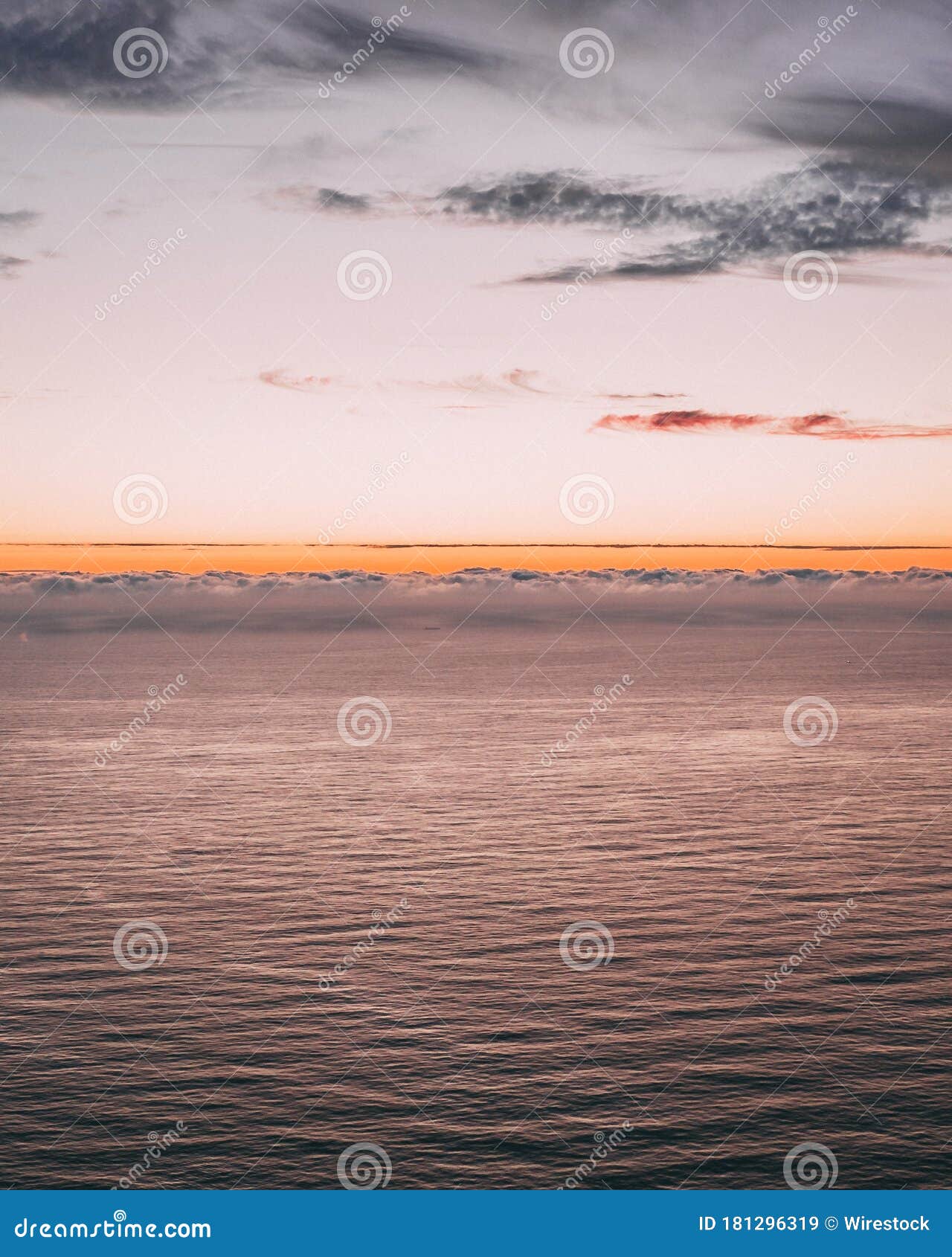 Vertical Image of a Beautiful Ocean View with Waves and an Orange ...