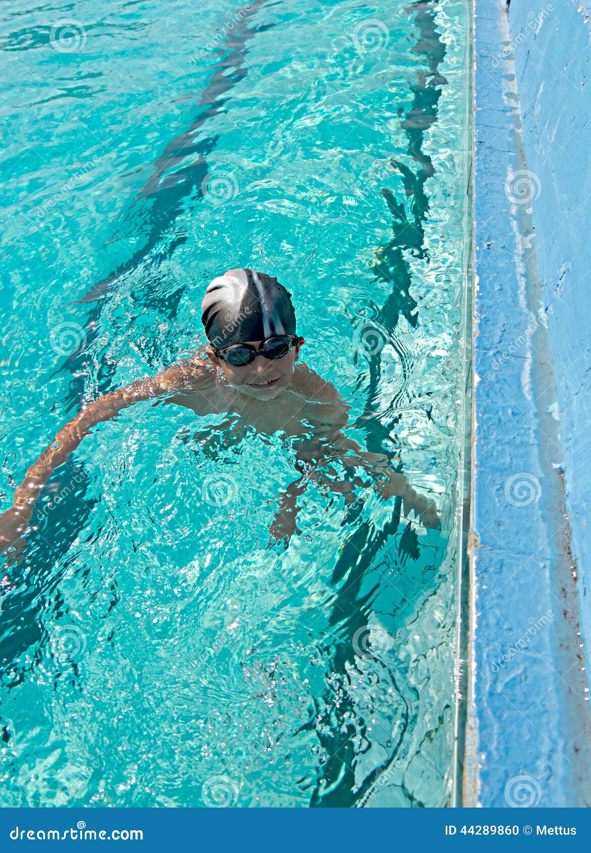 Vertical Image of a Children Swimming and Playing Stock Photo - Image ...