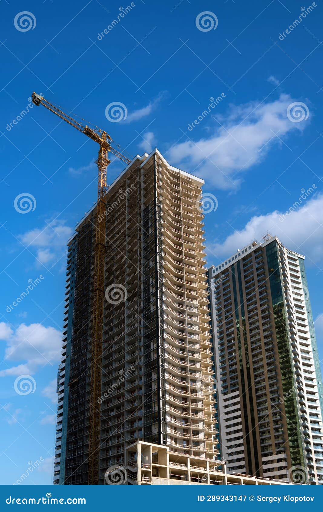 Vertical Image of the Construction of a New Residential Skyscraper ...