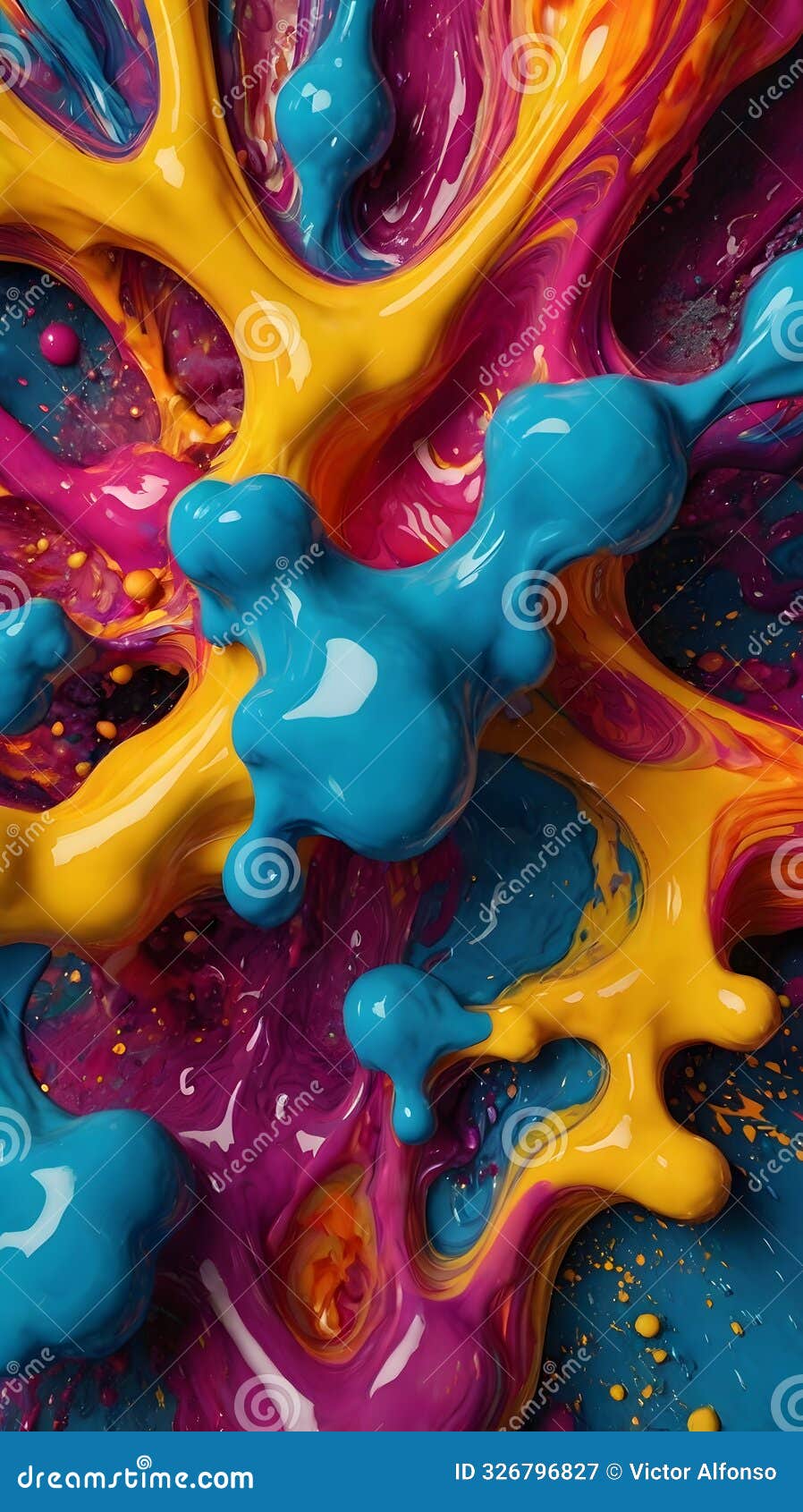 Vertical Image of Liquid Texture in 3d Stock Illustration ...