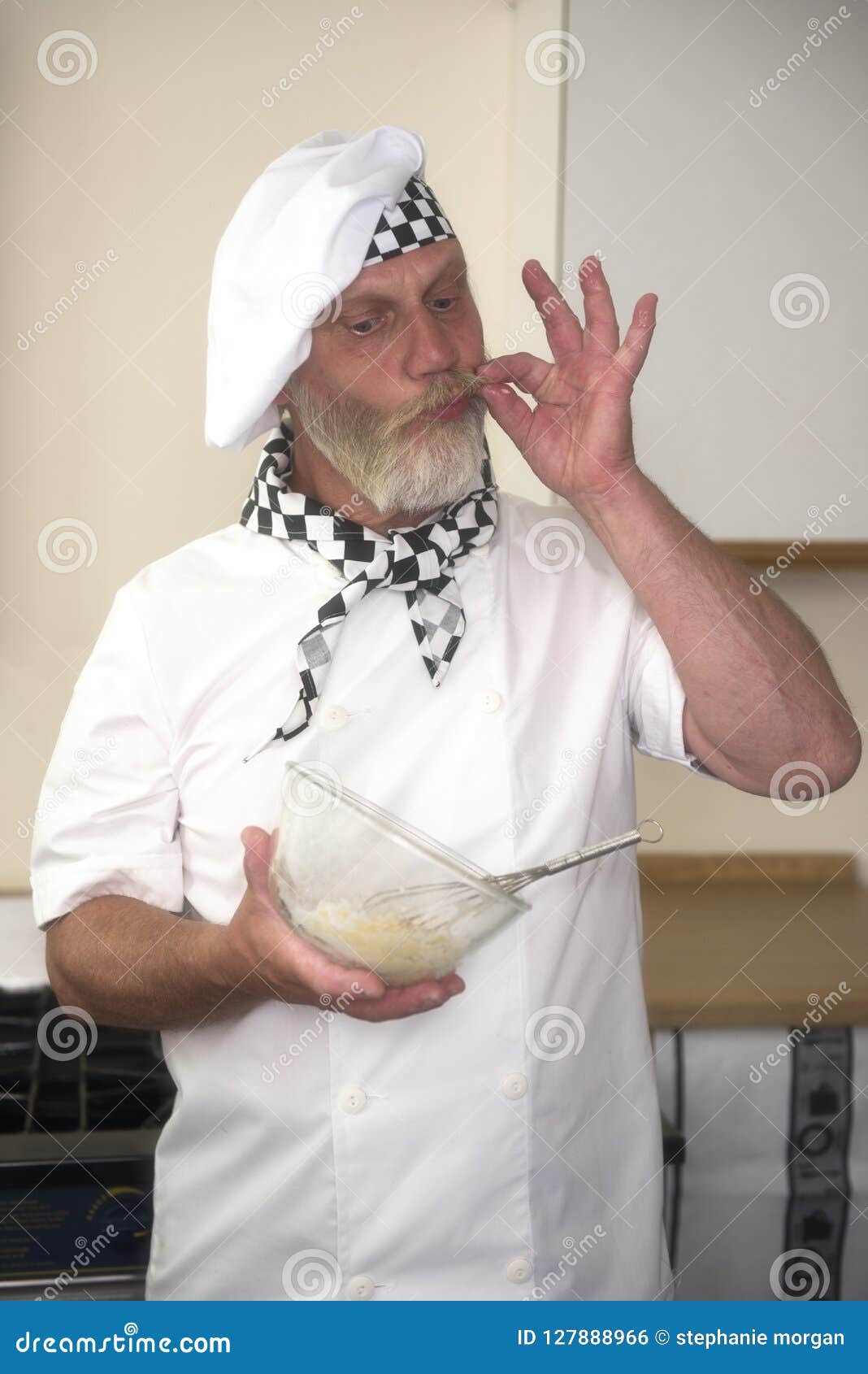 Vertical Image of a Mature Chef Cooking Stock Photo - Image of baking ...