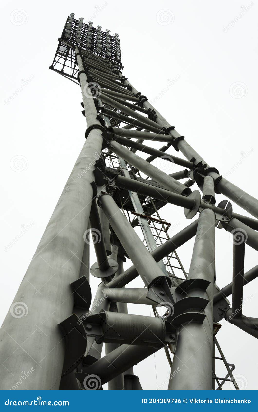 Vertical Image.Metalic Structure, Led Stadium Light Stock Photo - Image ...