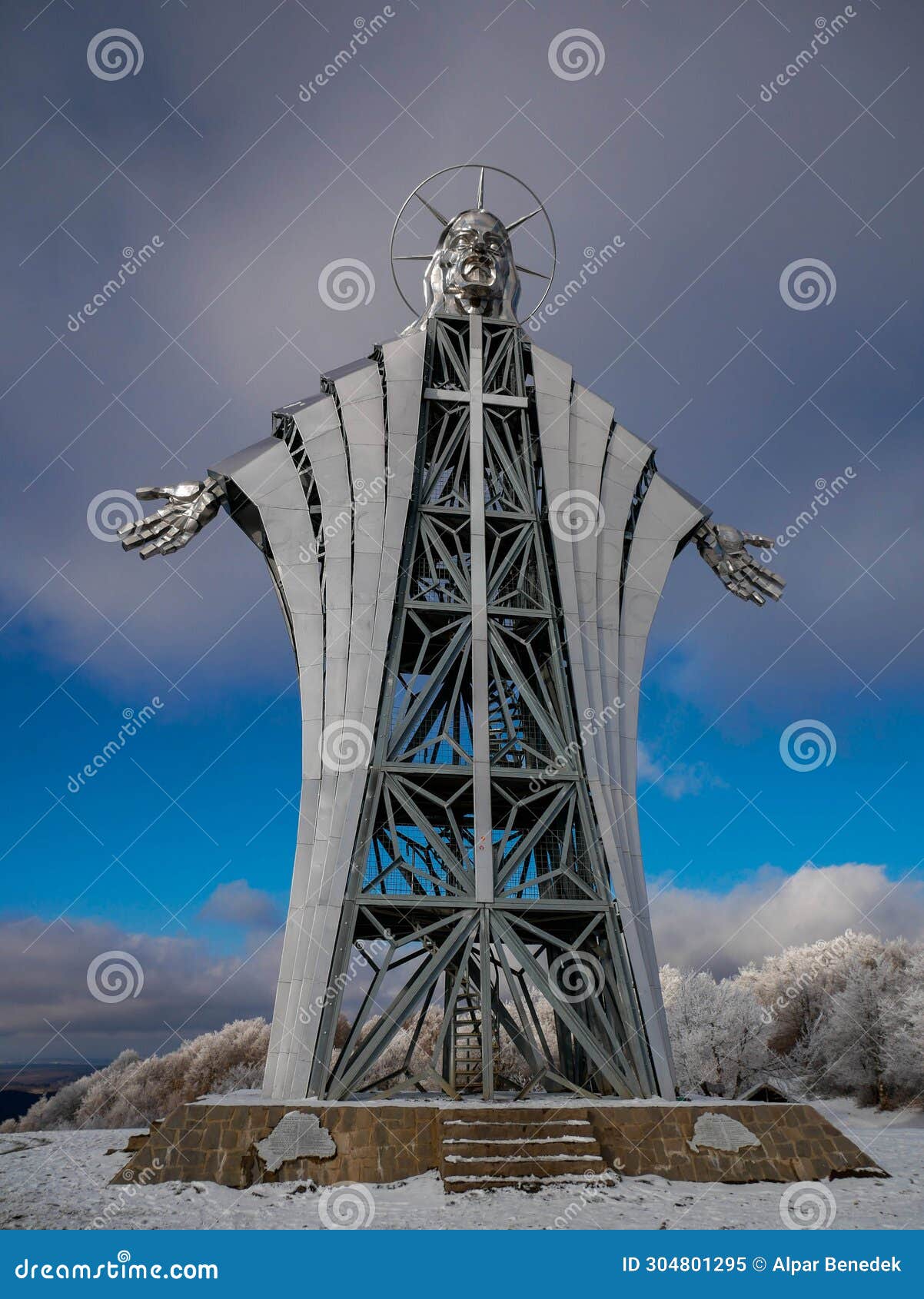 Vertical Image, 22 Meter High, Metal Structure Jesus Statue . Editorial ...