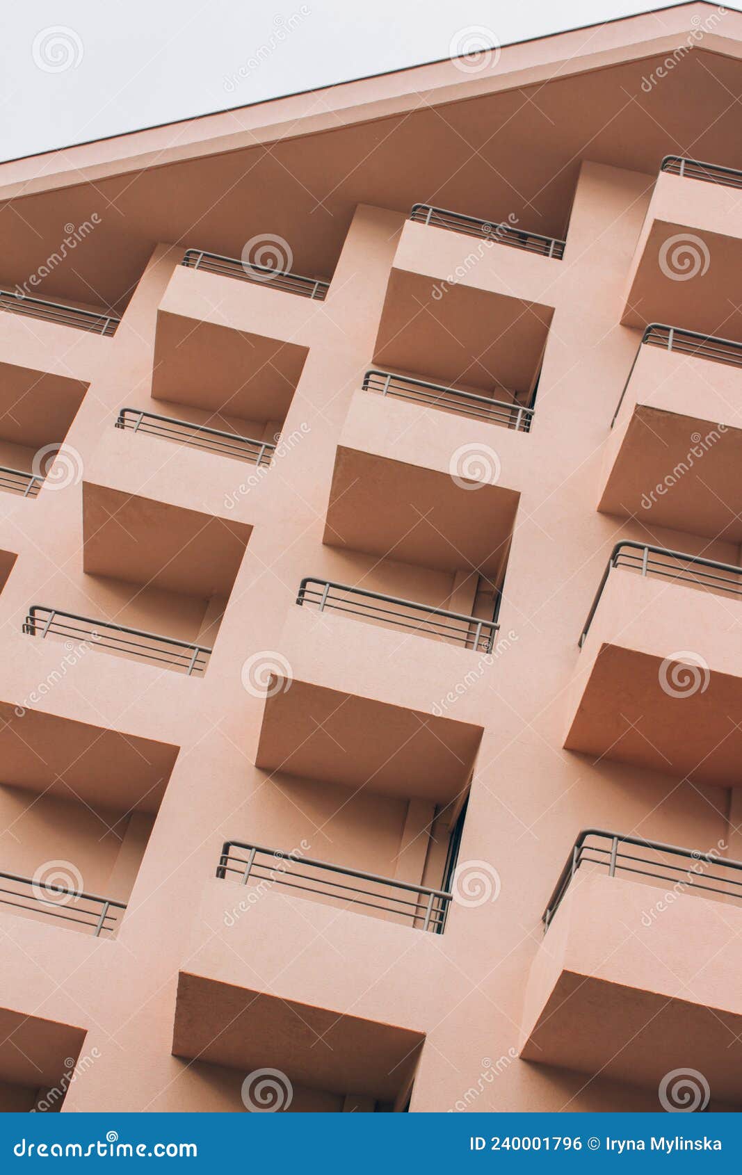 Vertical Image of Modern Geometric Facade Details. Building in ...